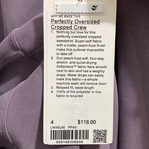 lululemon athletica | Tops | Lululemon Perfectly Oversized Cropped Crew ...